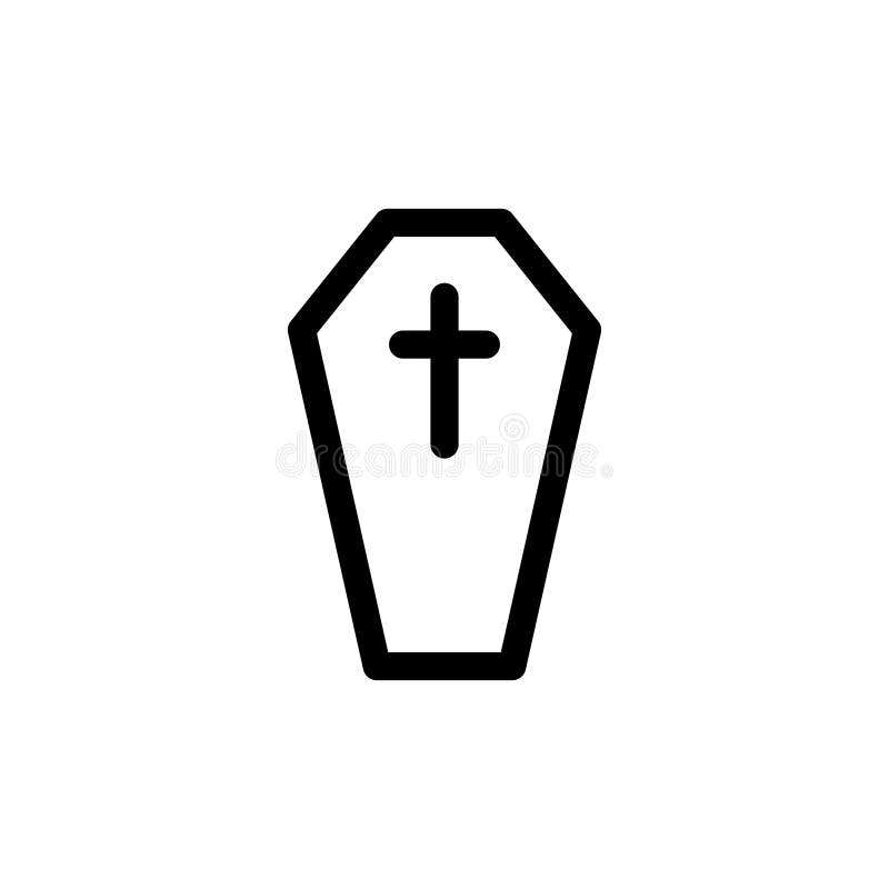Coffin Line Icon, Vector Illustration Stock Illustration - Illustration ...