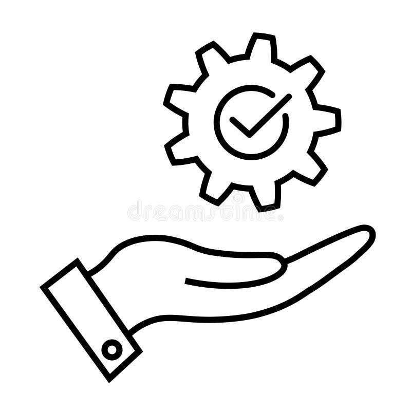 Gear with Check in Circle Icon. Successful Process Stock Vector ...