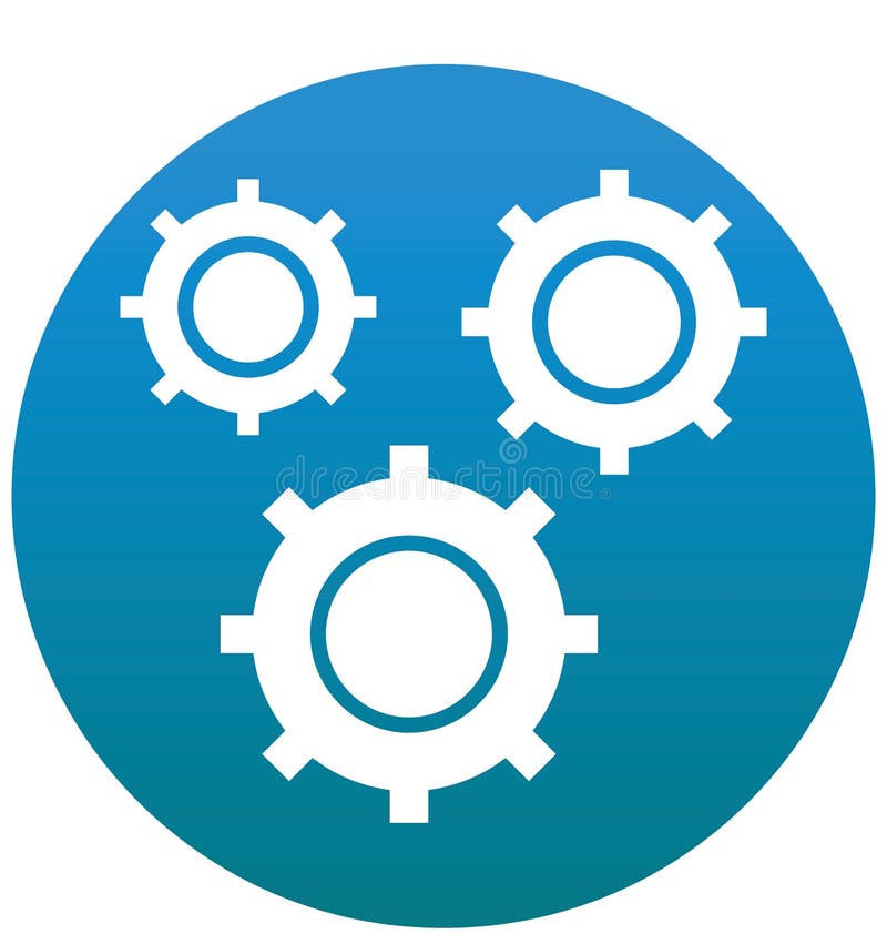 Cog, Cogwheel Isolated Vector Icon Can Be Easily Modified or Edit Stock ...