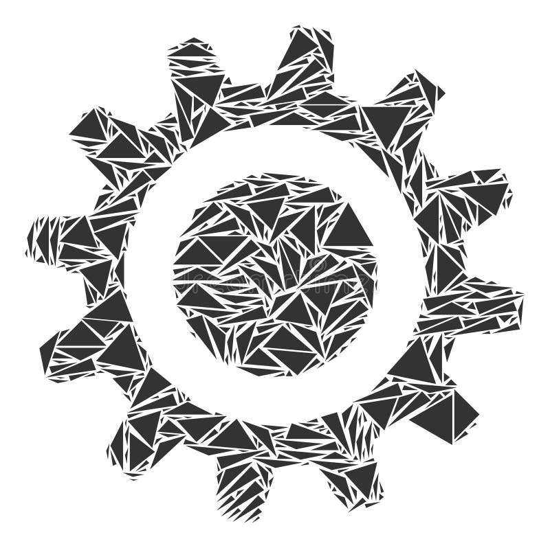 Cog Collage of Triangles stock vector. Illustration of mechanical ...