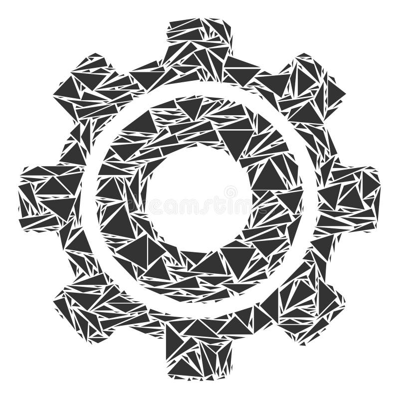 Cog Collage of Triangles stock vector. Illustration of combined - 119923635