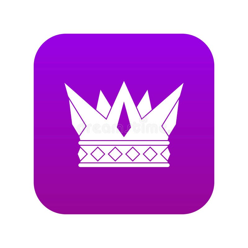 Cog Crown Icon Digital Purple Stock Vector - Illustration of nobility ...