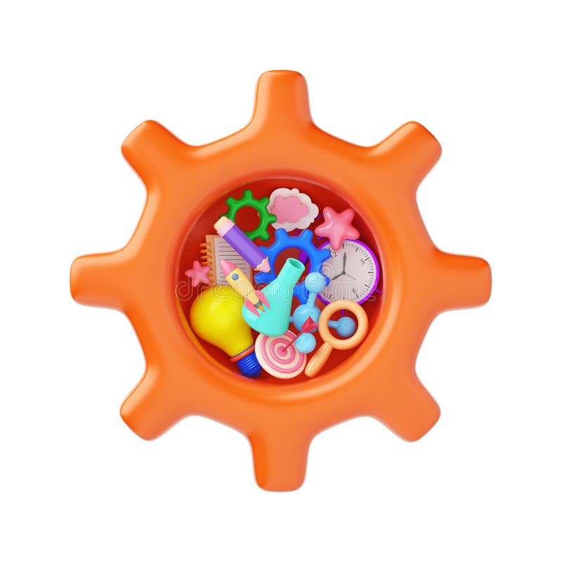 Cog or Gear Orange. Work or System Learning Idea Future Study. Creative ...