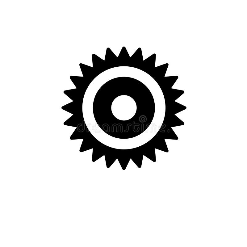 Cog, Gear Solid Flat Vector Icon Isolated on White Background Stock ...