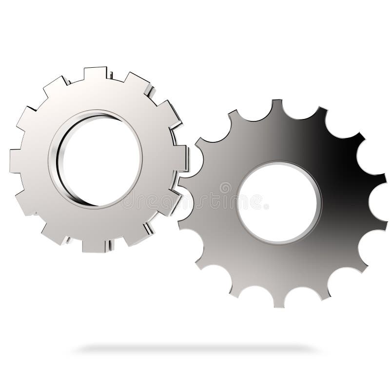 Cog Gear on White Background Stock Illustration - Illustration of ...