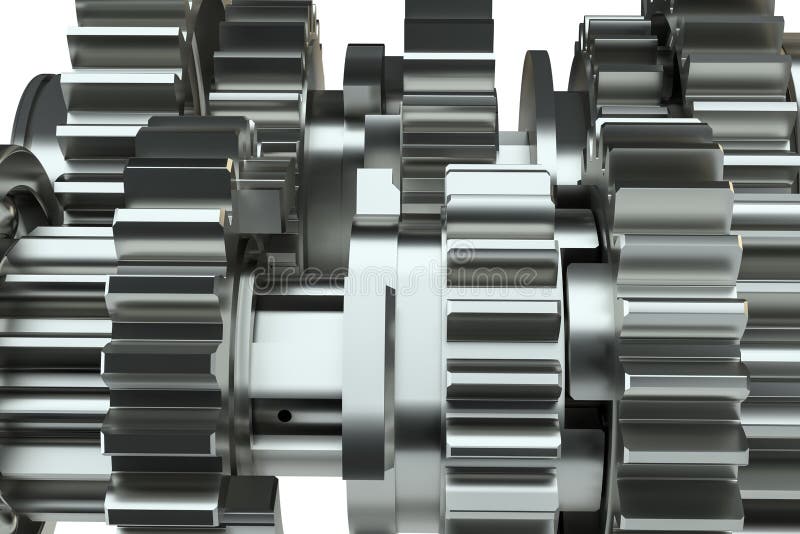Cog Gears Mechanism Concept. 3d Illustration Stock Illustration ...