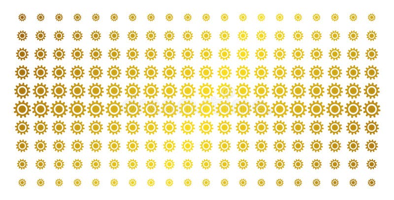 Cog Gold Halftone Effect stock vector. Illustration of icons - 119058943
