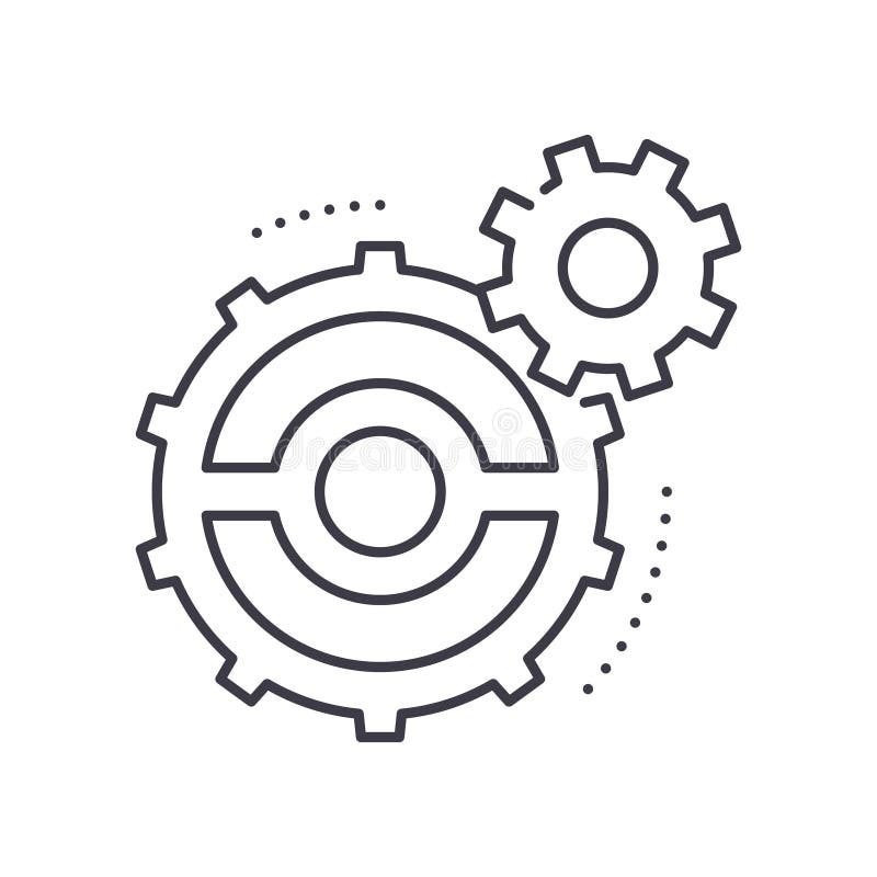 Cog Icon, Linear Isolated Illustration, Thin Line Vector, Web Design ...