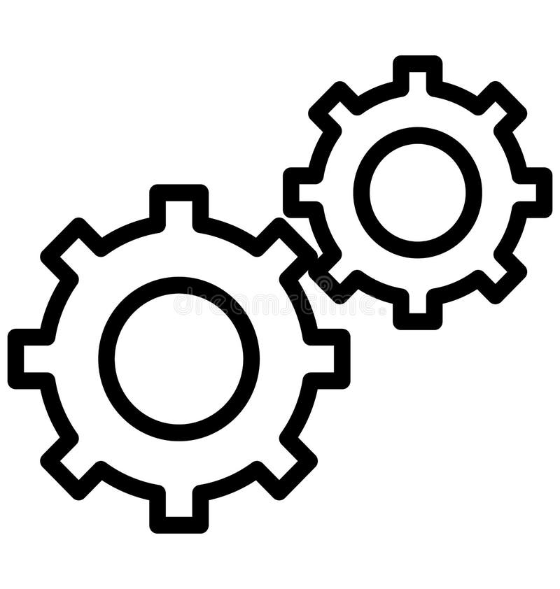 Cog Line Isolated Vector Icon that Can Be Easily Modified or Edit Stock ...