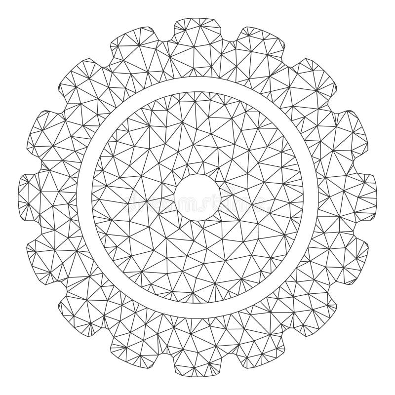 Cog Polygonal Frame Vector Mesh Illustration Stock Vector ...