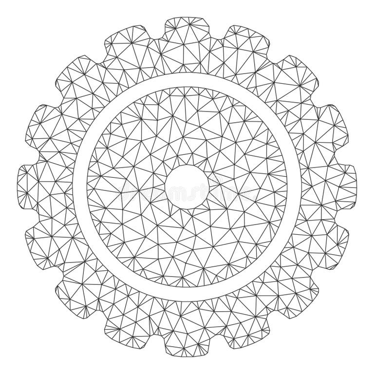 Cog Polygonal Frame Vector Mesh Illustration Stock Vector ...
