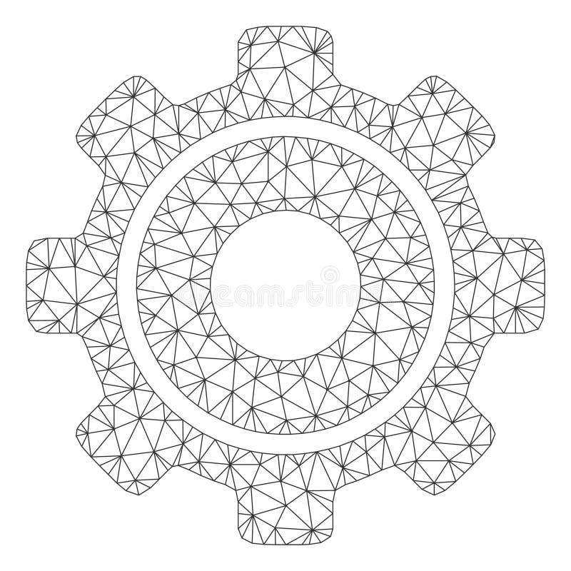 Cog Polygonal Frame Vector Mesh Illustration Stock Vector ...