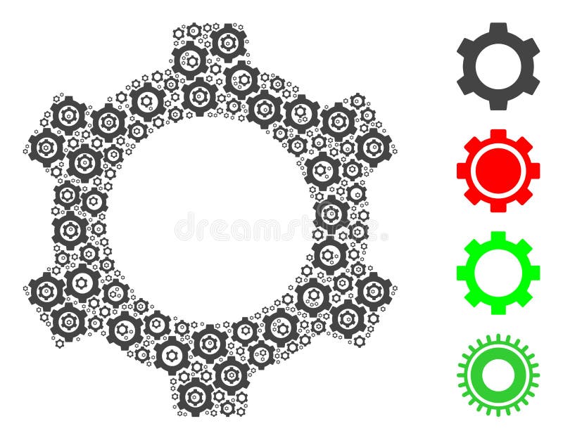 Cog Recursive Composition of Self Icons Stock Vector - Illustration of ...
