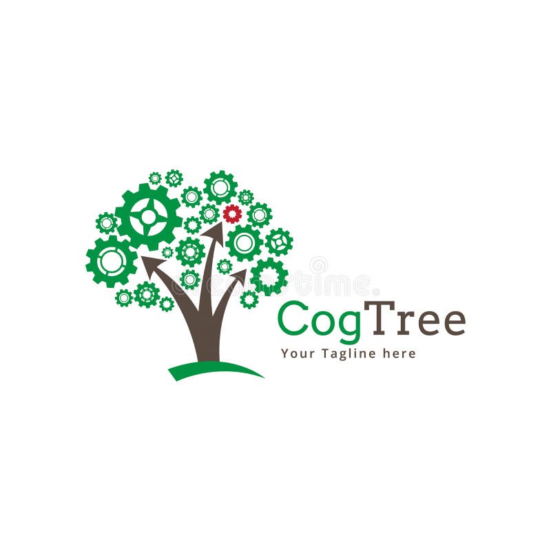 Cog Tree Logo Vector Graphic Stock Vector - Illustration of cogs ...