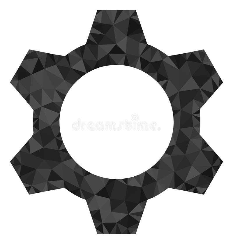 Cog Triangle Lowpoly Flat Icon Stock Vector - Illustration of settings ...
