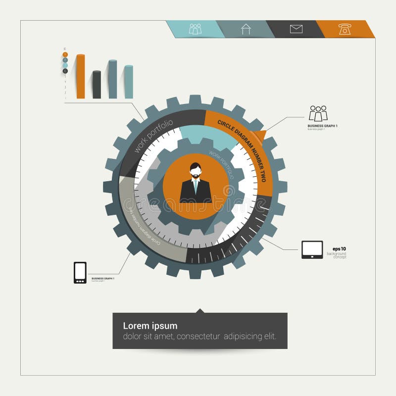 Cog Wheel Diagram for Business Template. Stock Vector - Illustration of ...