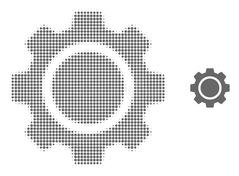Cog Wheel Halftone Dotted Icon Stock Vector - Illustration of pixel ...