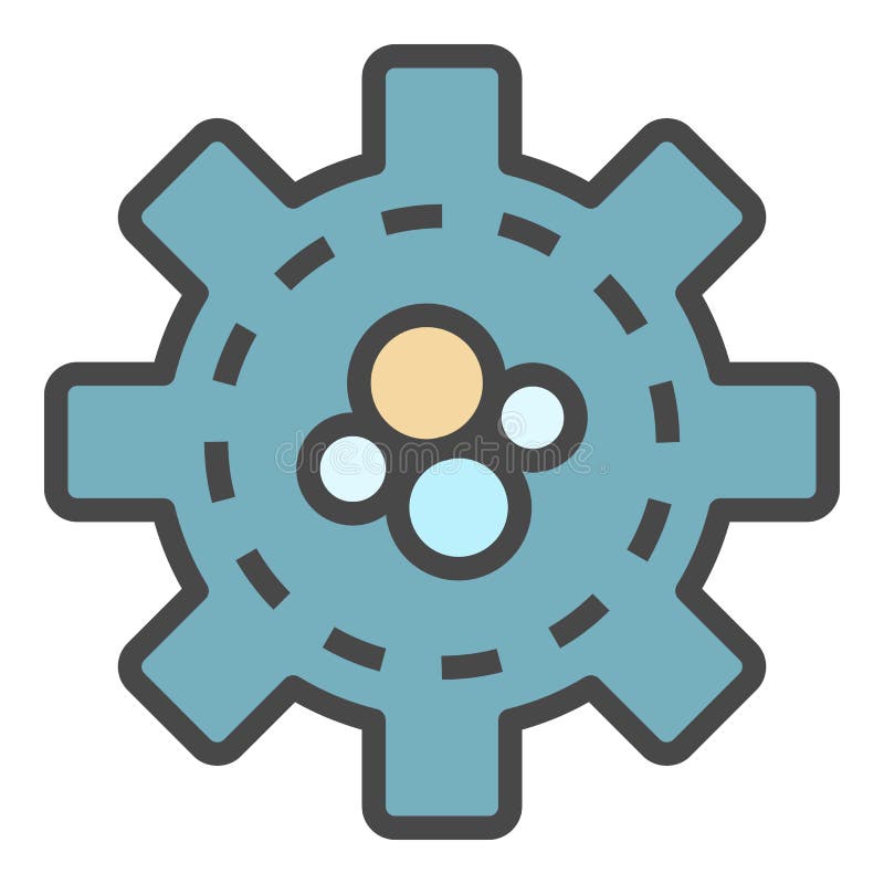 Cog Wheel Icon Color Outline Vector Stock Vector - Illustration of ...