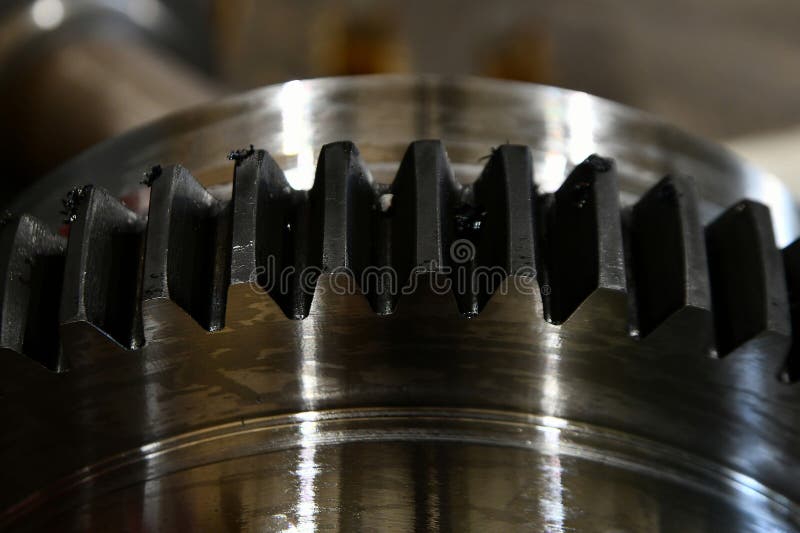 A Cog Wheel Made on a Hobbing Machine Close-up Stock Photo - Image of ...