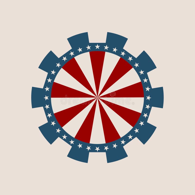 Gear Wheel And Flag Of The Usa Stock Illustration - Illustration of ...