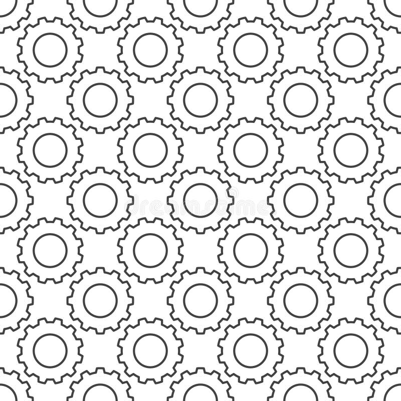 Cog Wheel Vector Concept Outline Seamless Pattern Stock Vector ...