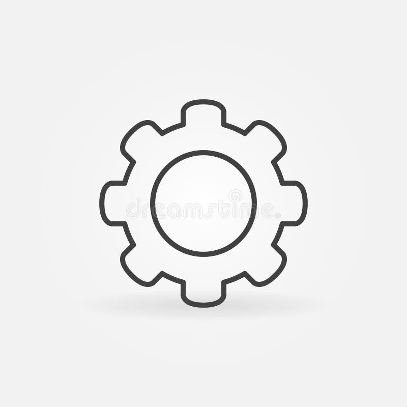 Cog Wheel Vector Concept Simple Icon in Thin Line Style Stock Vector ...