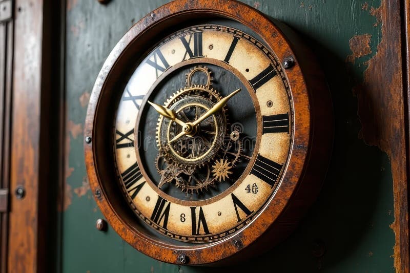 Cog-Wheel Wall Clock Design Stock Illustration - Illustration of unique ...