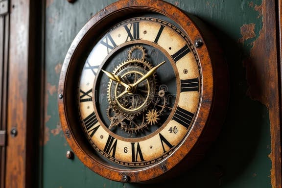 Cog-Wheel Wall Clock Design Stock Illustration - Illustration of unique ...