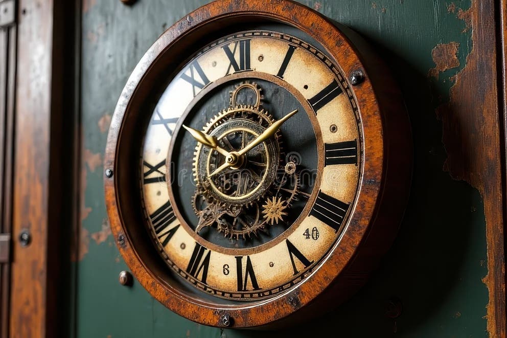 Cog-Wheel Wall Clock Design Stock Illustration - Illustration of unique ...