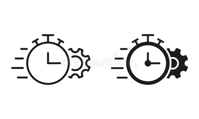 Cog Wheel and Watch Deadline, Settings, Control Time and Efficiency ...