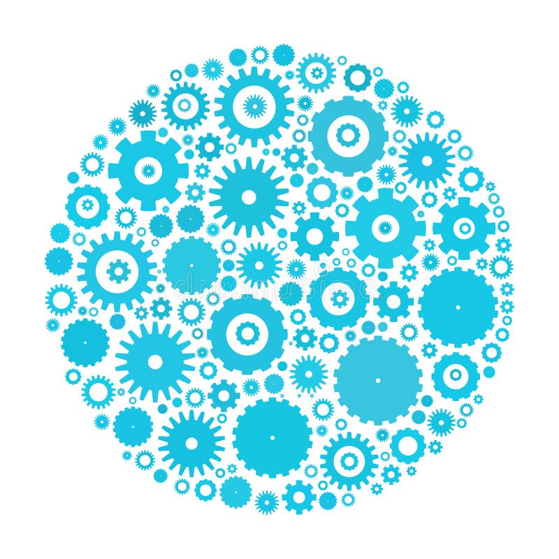 Cog Wheels Arranged in Circle Stock Vector - Illustration of design ...