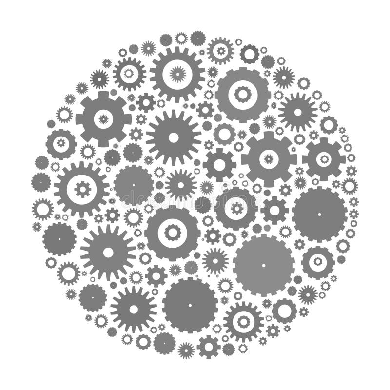 Cog Wheels Arranged in Circle Stock Vector - Illustration of design ...