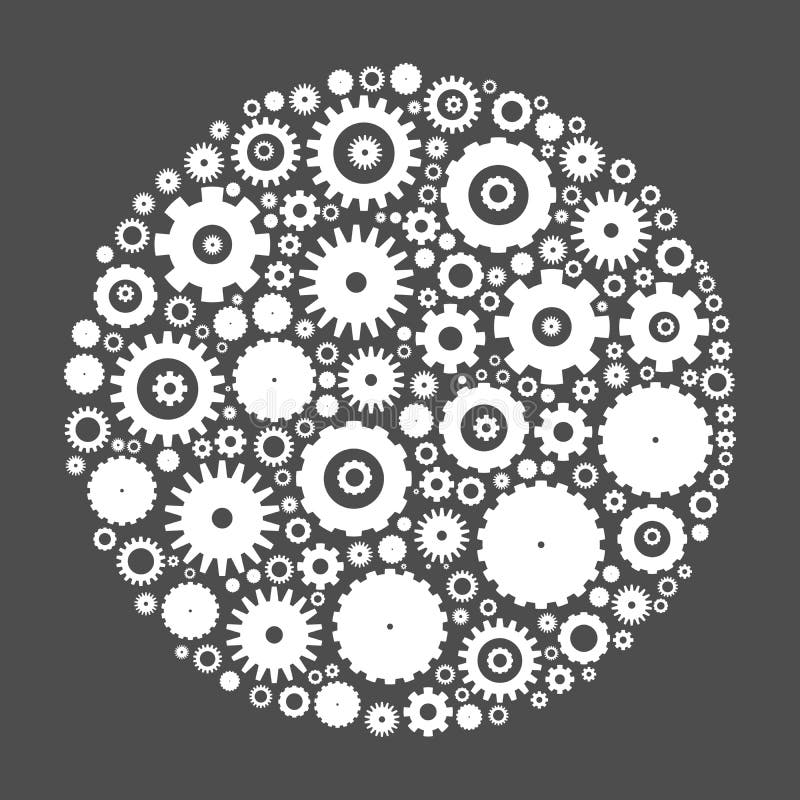 Cog Wheels Arranged in Circle Stock Vector - Illustration of business ...