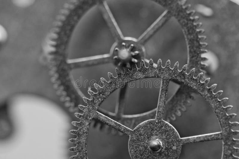 Cog Wheels. Black and White Gears, Clockwork Stock Photo - Image of ...