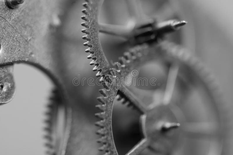 Cog Wheels. Black and White Gears, Clockwork Stock Image - Image of ...