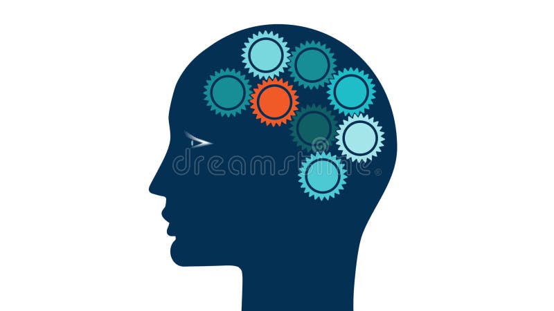 Brain Thinking Animation Brain Head Spinning Gear Thinking Green Screen ...