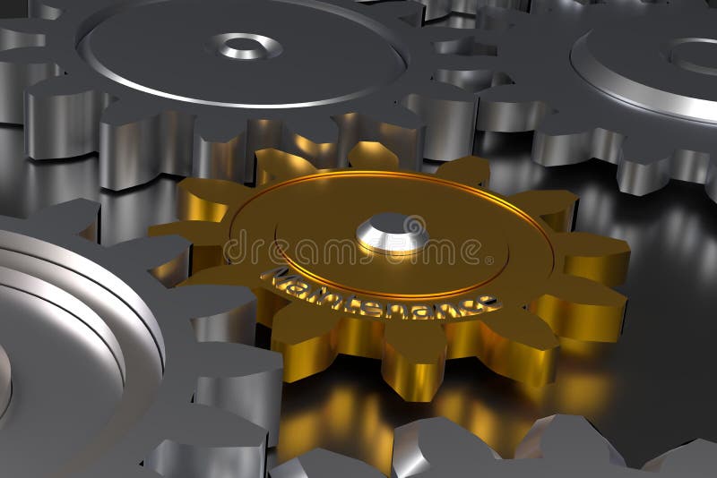Cog Wheels with Maintenance Stock Illustration - Illustration of ...