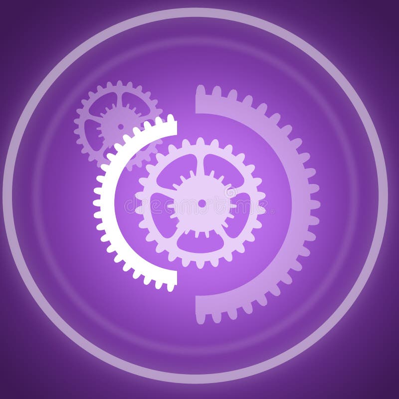 Cog wheels on purple stock illustration. Illustration of drawn - 58853015