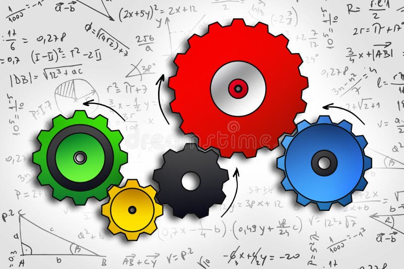 Cog wheels sketch in color stock illustration. Illustration of cogwheel ...