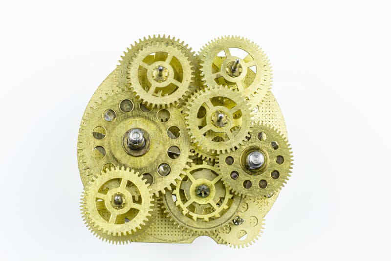 Cog-wheels of Nonworking Mechanism from a Bronze by Close Up Stock ...