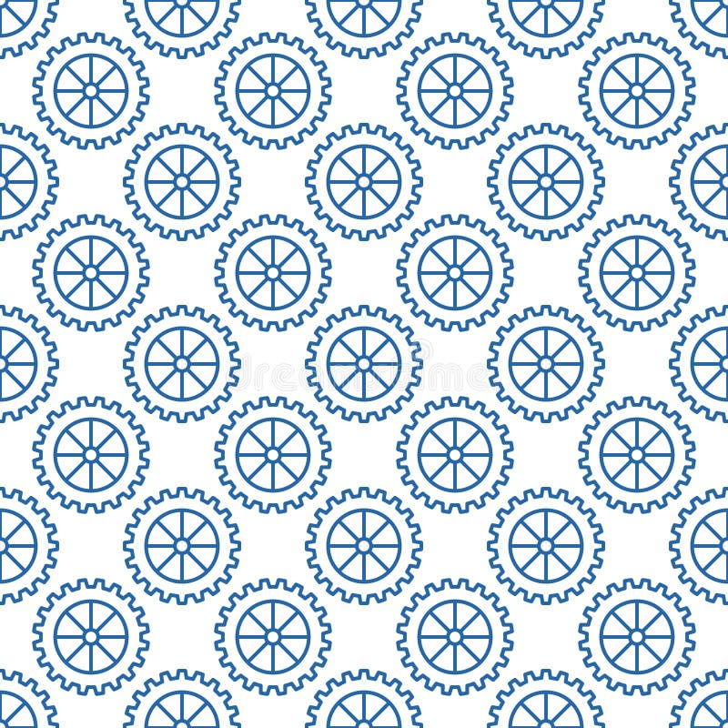 Cog Wheels Vector Geometric Seamless Pattern Stock Vector ...
