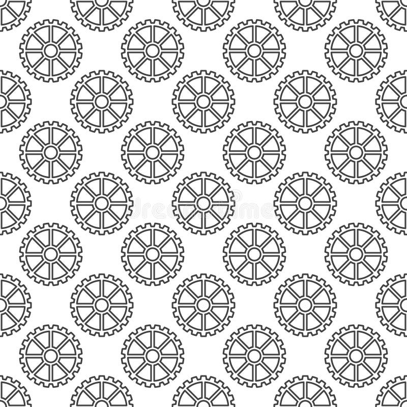 Cog Wheels Vector Modern Seamless Pattern Stock Vector - Illustration ...