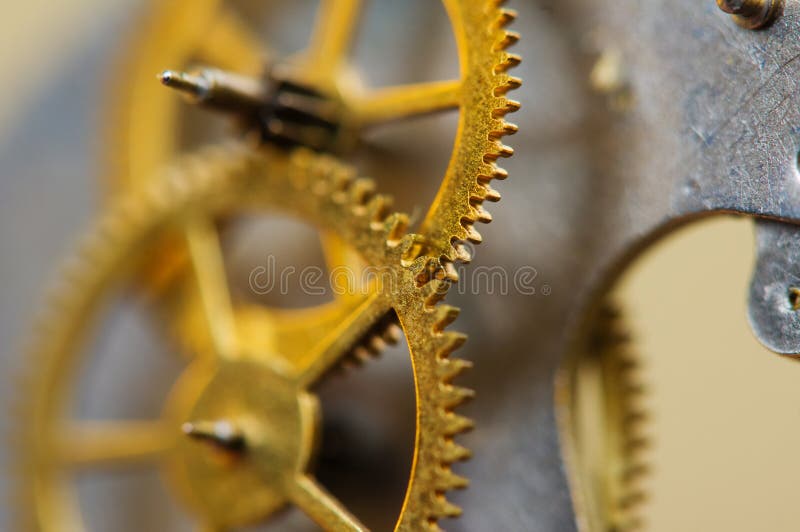Cog Wheels. Yellow Gears, Clockwork. the Concept of Time, Teamwork ...