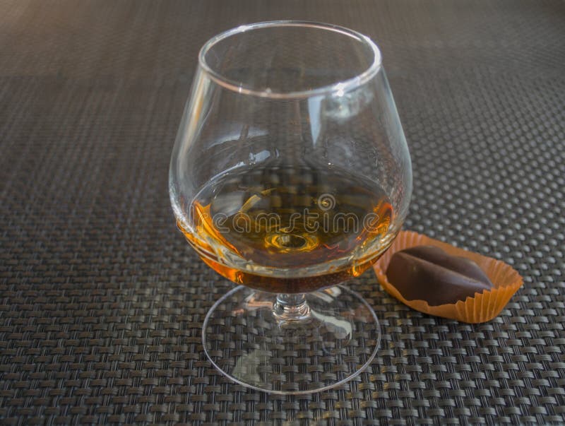 Cognac with chocolate stock photo. Image of dark, fragility - 65515696