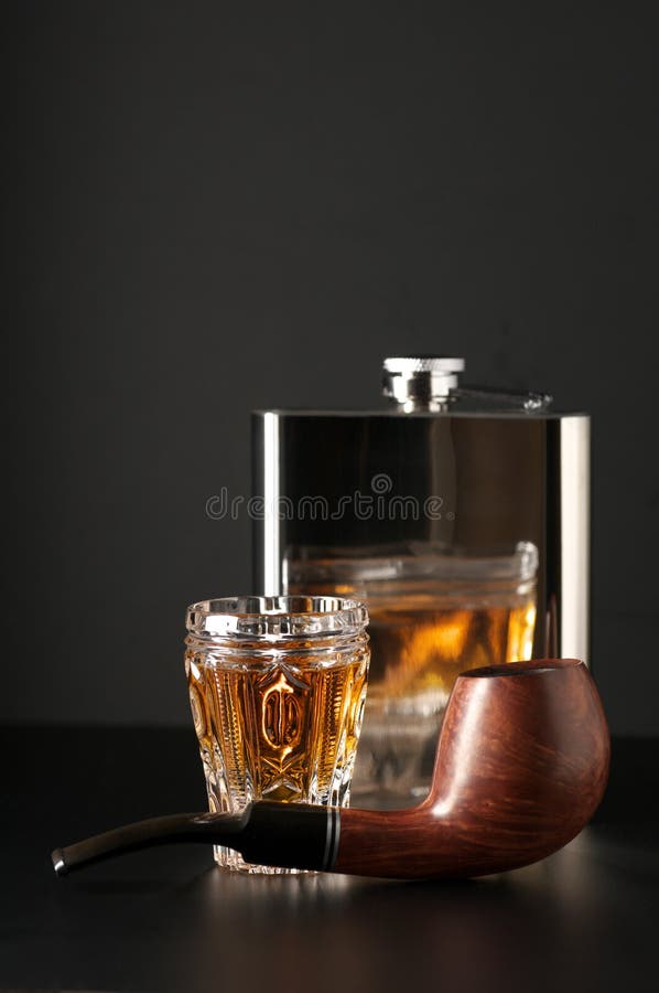 Cognac and pipe stock photo. Image of frame, candle, life - 1146400