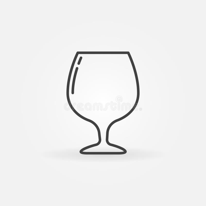 Cognac glass linear icon stock vector. Illustration of isolated - 101752489