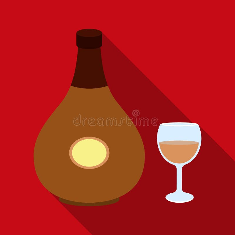 Cognac Icon in Flat Style Isolated on White Background. Alcohol Symbol ...