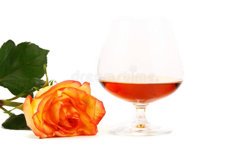 Cognac and rose stock photo. Image of brandy, rose, spirit - 7163064