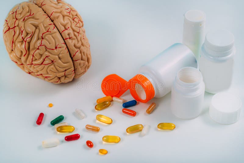 Cognitive Improvement or Brain Supplements. Woman Holding a Supplement ...