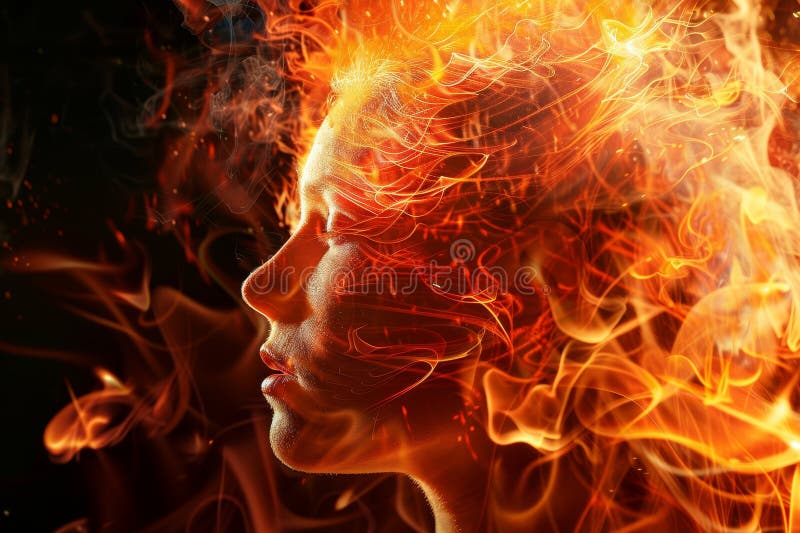 Cognition on Fire the Heat of Intense Thinking and Creativity Stock ...